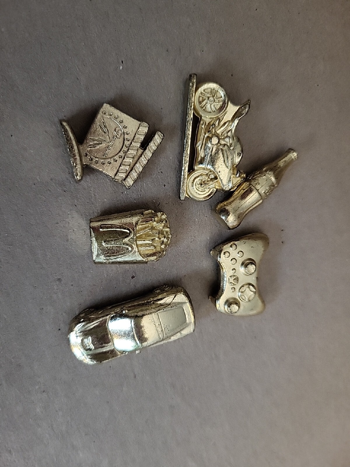 monopoly gold metal game tokens pieces lot of 6 | eBay