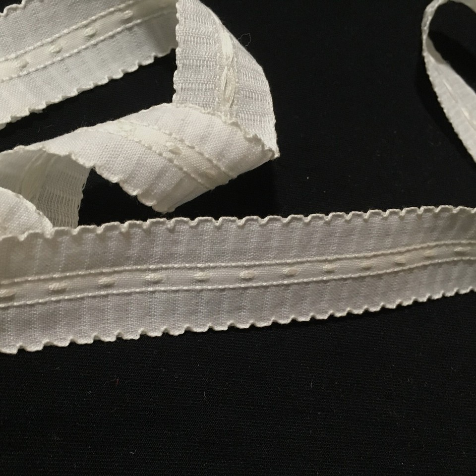 Embroidered Galloon Lace Trim Vintage Lace Trim 1" White White 5 yds # ...