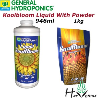 General Hydroponics Koolbloom Liquid 946ml & Dry Powder 1kg Plant ...