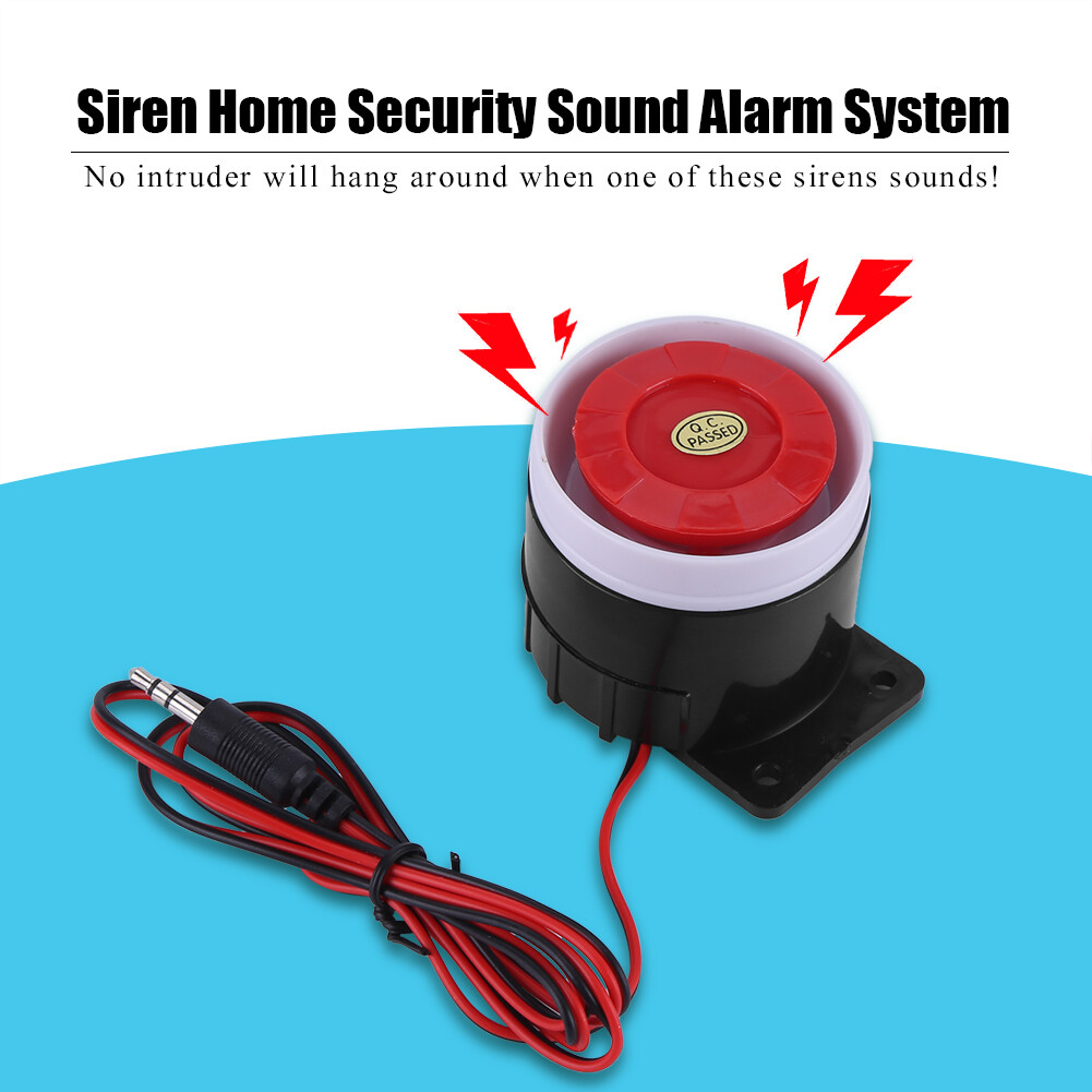 DC 12V Premium Plastic Metal Wired Mini Alarm Horn Home Security 110 DB ...