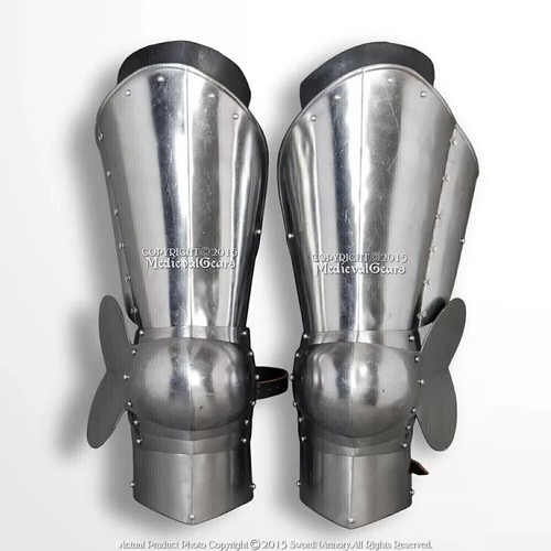 18GA Medieval Steel Knight Fully Functional Upper Leg Plate Armor Pair ...