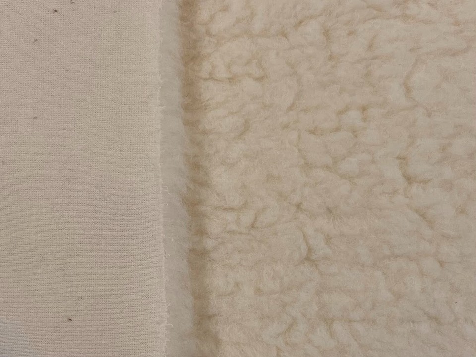 100% Lambs Wool SHERPA FLEECE Sheepskin Fabric Material - CREAM | eBay