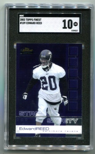2002 Topps Finest Ed Reed RC #109 SGC 10 GEM MINT HOF 💎 | eBay