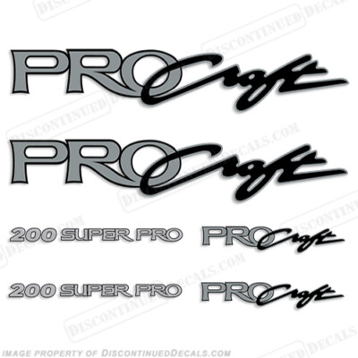 Fits ProCraft Boats & 200 Super Pro Logo Decal Package - Ultra Metallic ...
