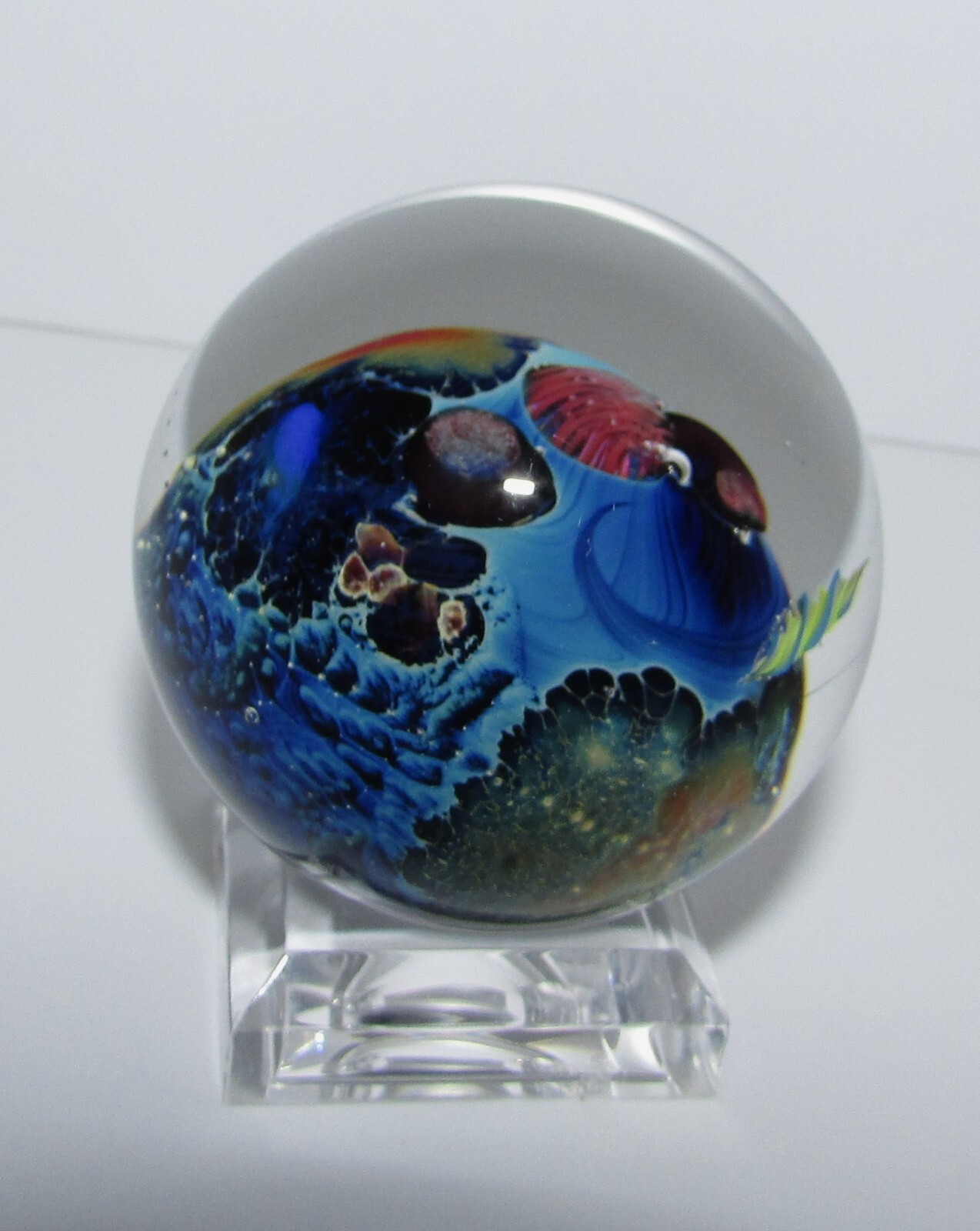 Josh Simpson Art Glass Planet Marble 1312 | eBay