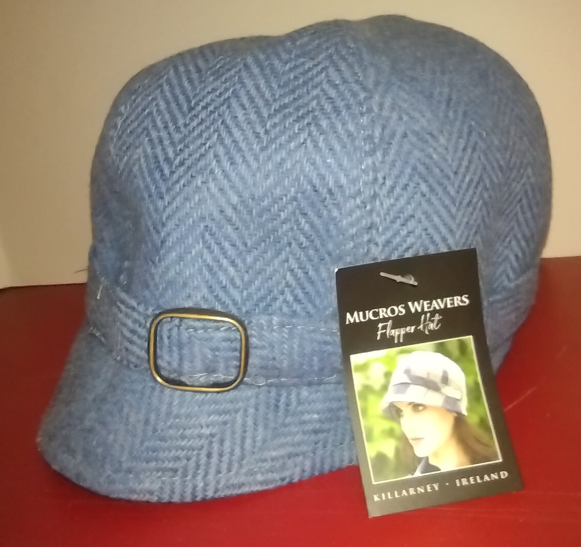 Mucros Weavers Ladies adjustable Cap Hat Flapper blue greyish 64 NWT | eBay