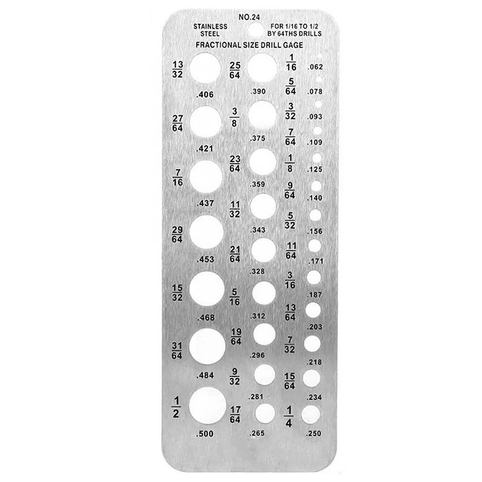 29 Sizes Drill Gauge Index Bolt Wire Diameter Bit Stainless Steel ...
