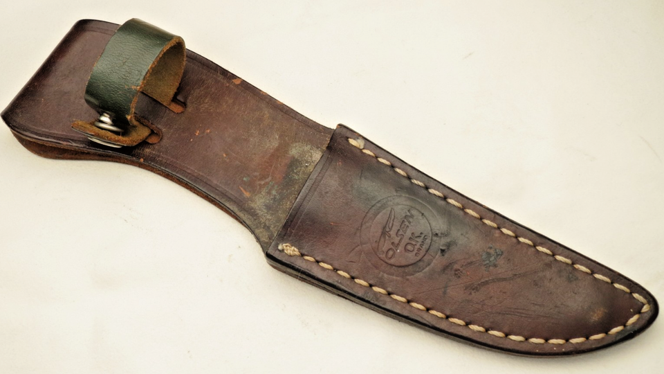 Vintage OLSEN KNIFE CO HC MI Fixed-Blade Hunting Knife Wood Handles ...