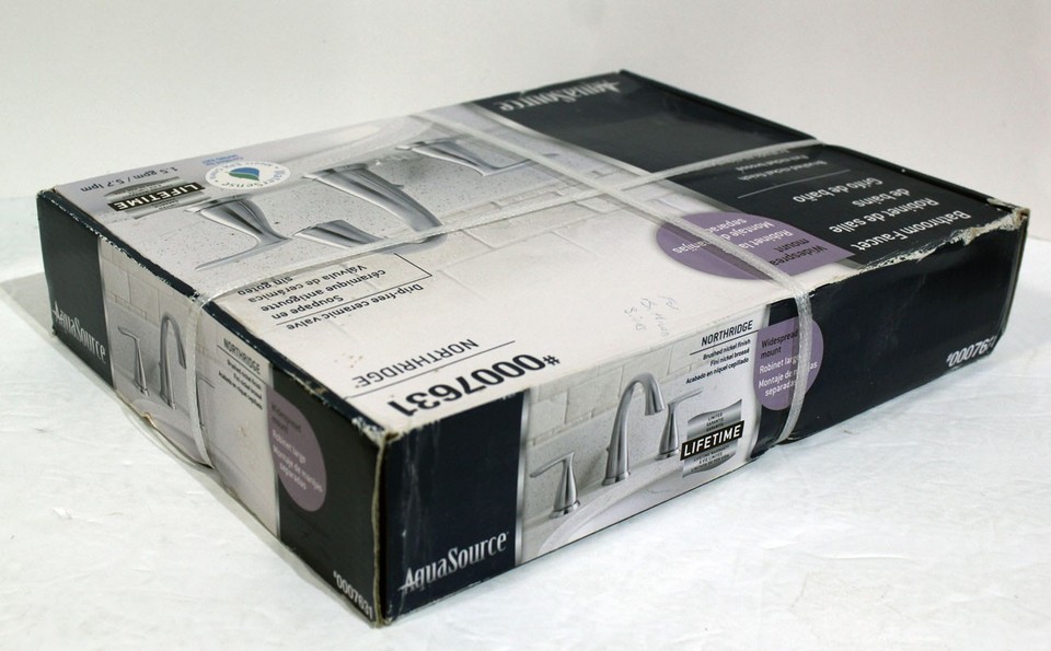 AquaSource Brushed Nickel 2-Handle Widespread Bathroom Faucet #0007631 ...