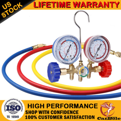 Manifold Gauge Set AC A/C Charging Hose Air Conditioner HVAC | eBay