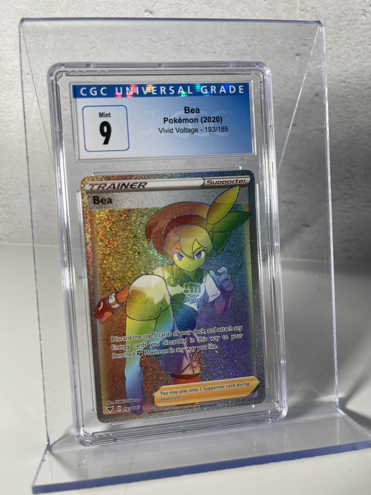 Pokemon Bea Full Art Holo Trainer Vivid Voltage 180/185 CGC 9 Mint 2020 ...