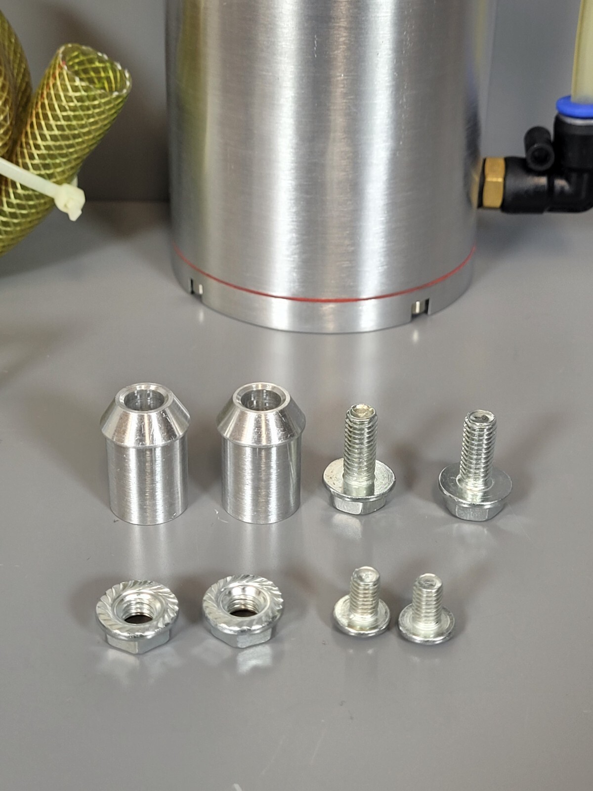 Billet Aluminum Racing Engine Oil Catch Reservoir Tank + Hose Indicator ...