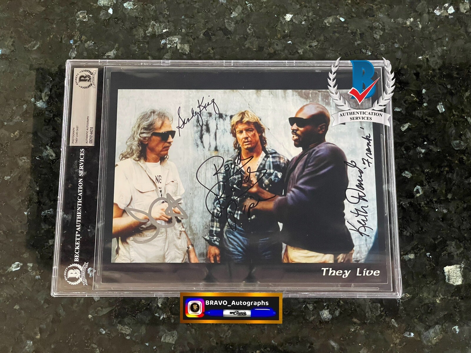 RODDY PIPER SIGNED THEY LIVE 8X10 PHOTO BAS COA CAST CARPENTER & KEITH ...