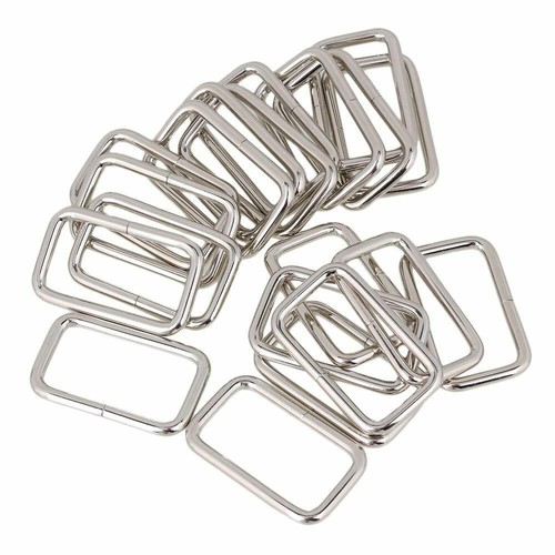 20P Metal Rectangle Rings Webbing Belt Buckle Loop 38mm DIY Bags Purse ...
