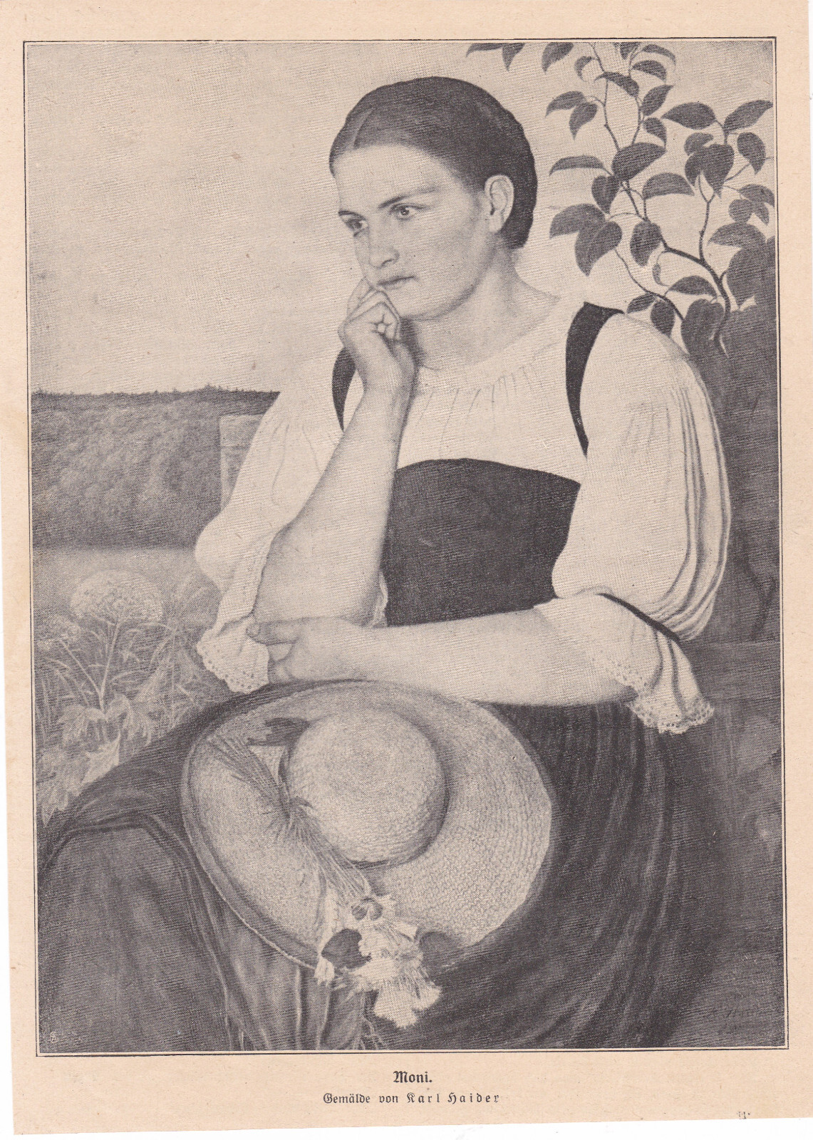 Karl Haider Gemälde -Bild " MONI " Kunst Druck 1919 | eBay.de