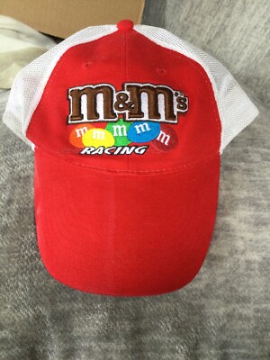 Vintage MM Racing Hat #38 M & M Nascar Red Embroidered Hat Strap Back ...