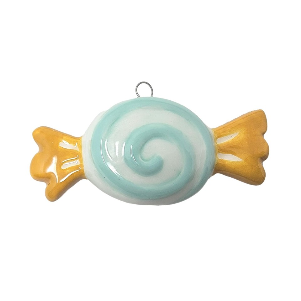 Set of 3 Striped Ceramic Candy Ornaments Bonbon Old Fashioned Vintage ...