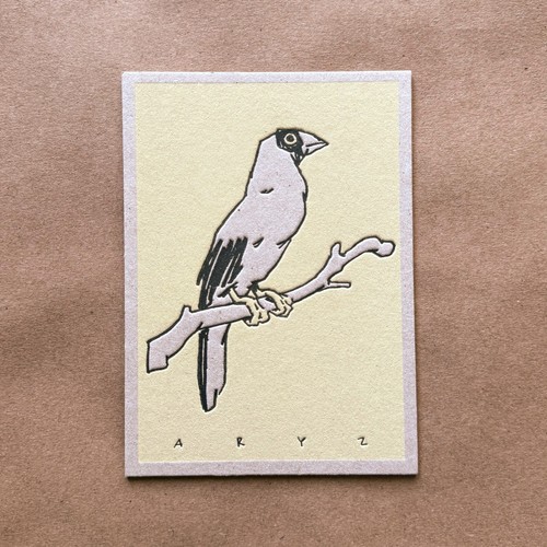 Aryz Pugna Letterpress Mini Bird Art Print Limited Edition Rare | eBay