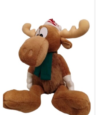 Vintage Bullwinkle J Moose Christmas Plush w/ Hat & Scarf From Macy's ...