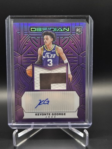 KEYONTE GEORGE 2023-24 Obsidian Purple Flood Rookie Patch AUTO /49 RPA ...
