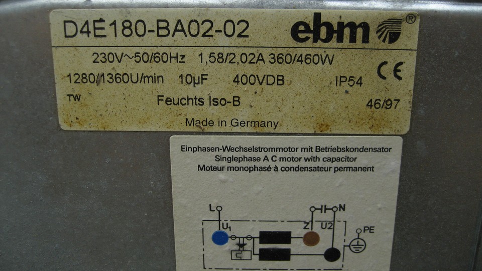 EBM D4E180-BA02-02 SQUIRREL CAGE BLOWER FAN 230V 50/60Hz | eBay