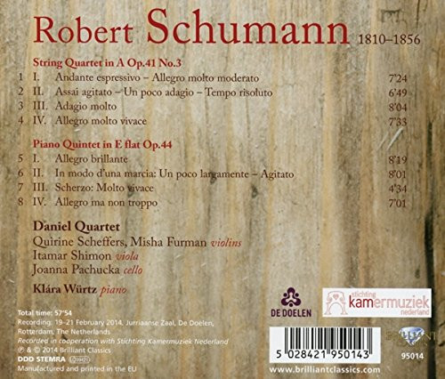Schumann: String Quartet No.3 - Piano Quintet / Daniel Quartet CD NEW ...