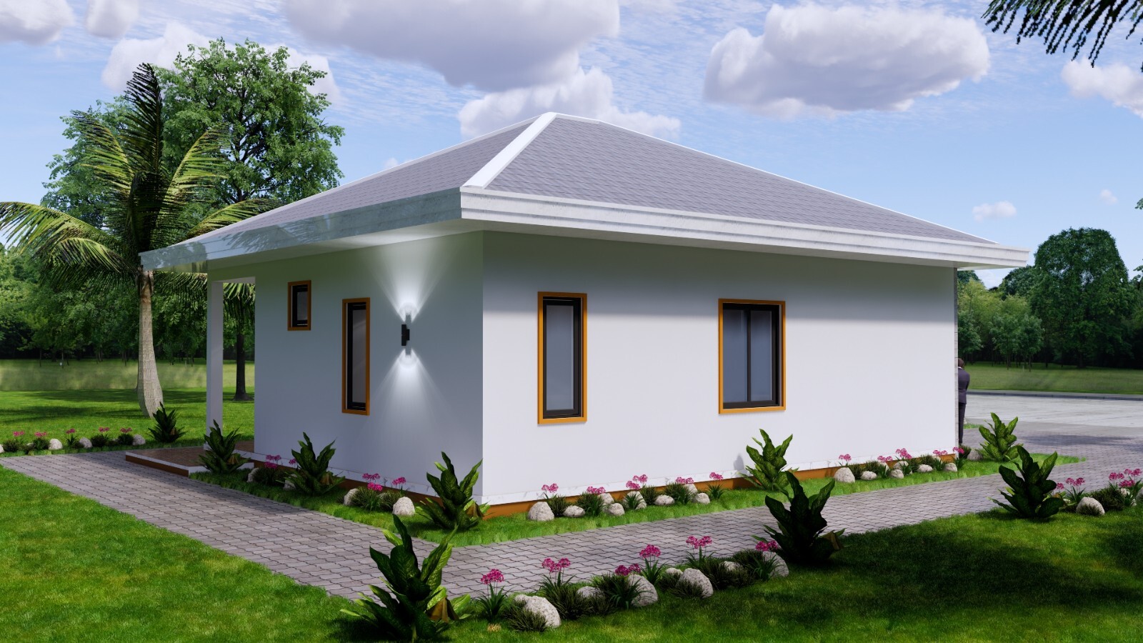 26x36 Feet Small House Plan 8x11 Meter 3 Beds 2 Baths Hip Roof (A4 Hard ...