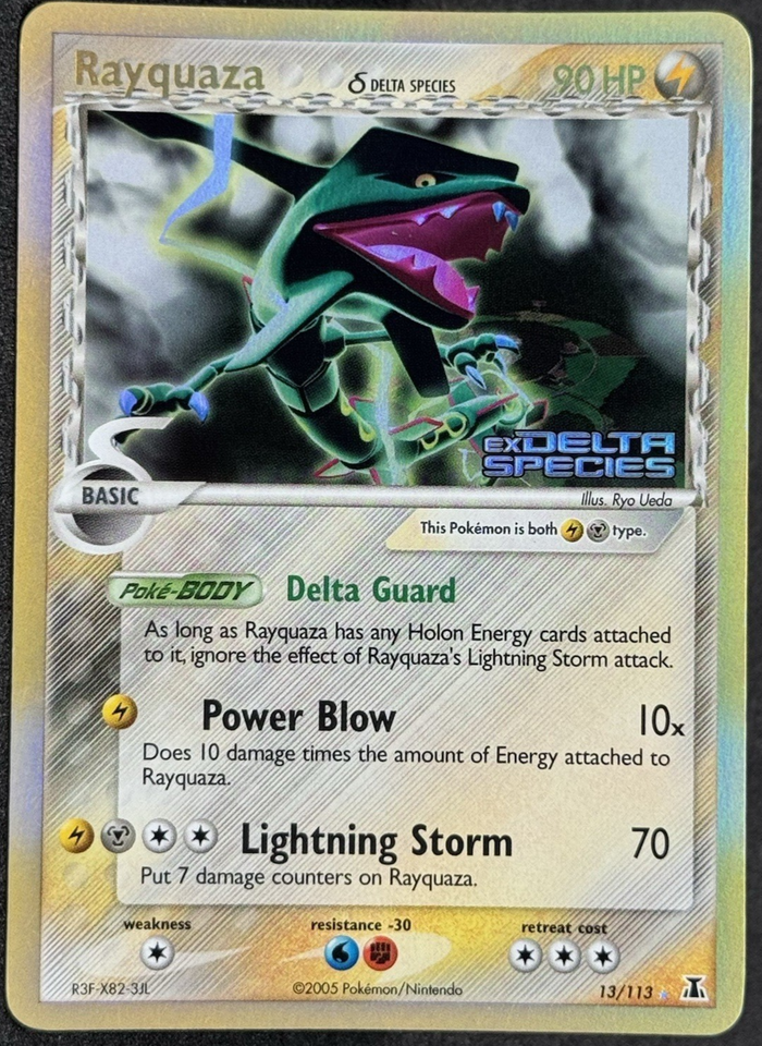 Rayquaza 13/113 Reverse Holo Stamped EX Delta Species Set 2005 Pokemon ...