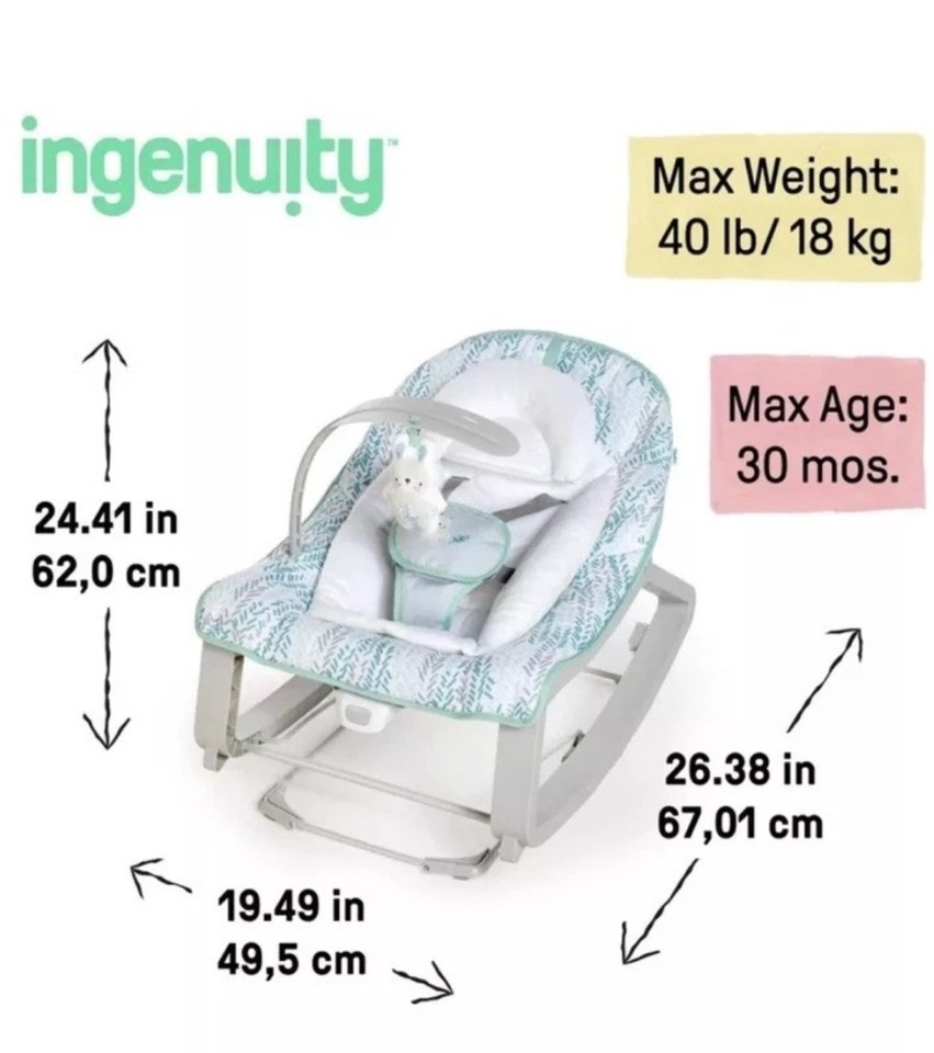 Ingenuity Keep Cozy 3-in-1 Vibrating Infant & Toddler Baby Bouncer ...