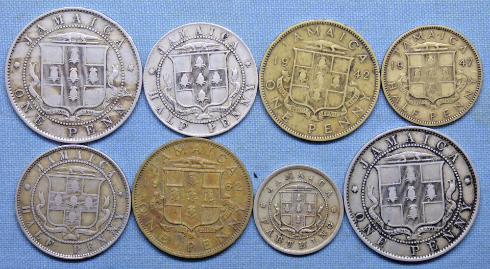 JOB LOT Jamaica Coins Queen Victoria Elizabeth II King Edward VII ...