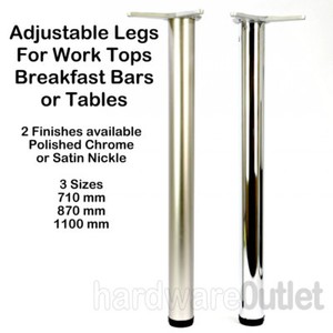 Adjustable Breakfast Bar Worktop Table LEGS + Fixing Bracket + Screws ...