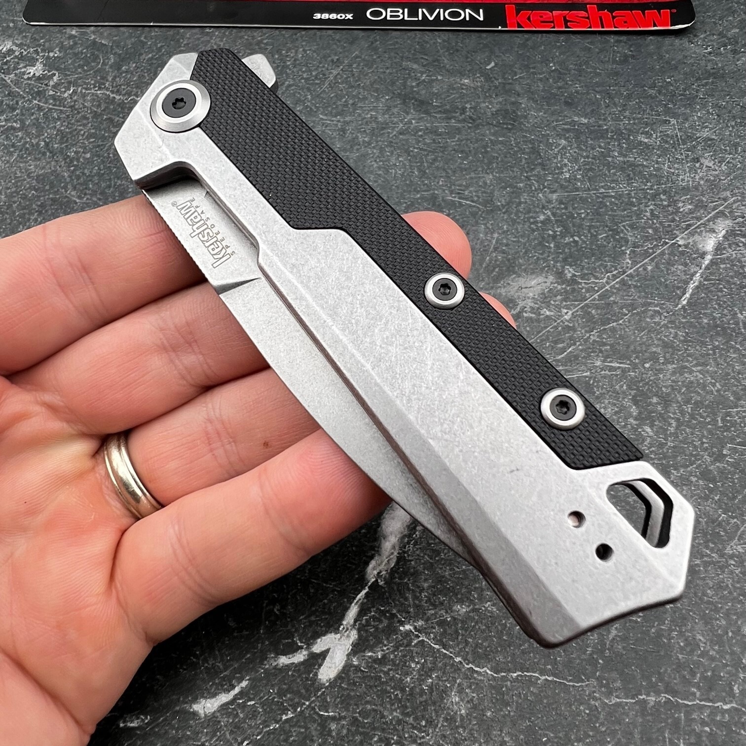 Kershaw Oblivion Assisted Opening Spear Point Blade EDC Folding Pocket Knife | eBay
