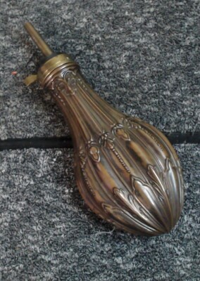 RARE Ornate Copper Brass Powder Flask - Made In Italy | eBay