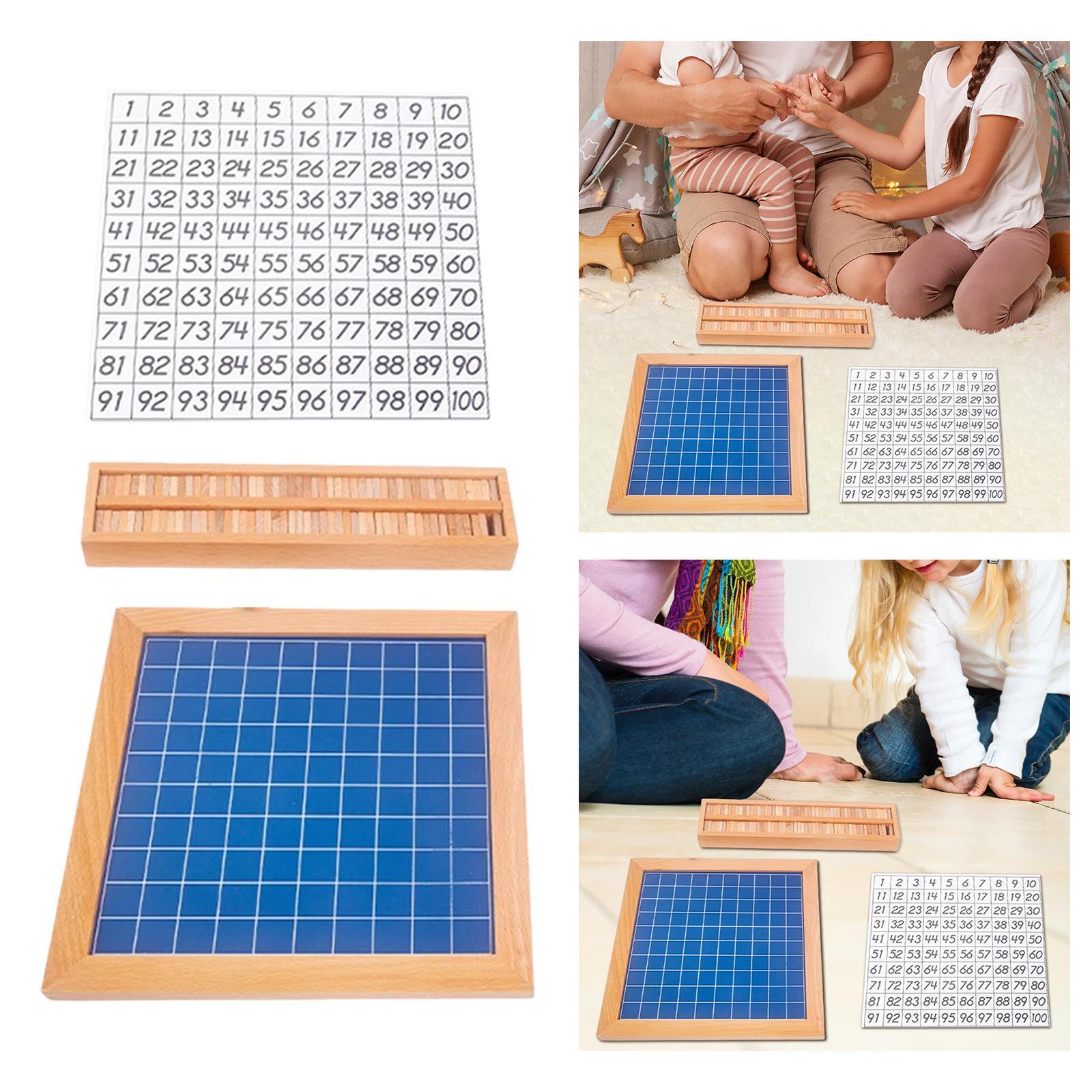 Math Learning 1-100 Number Board Maths Games for Kids Montessori Toys ...