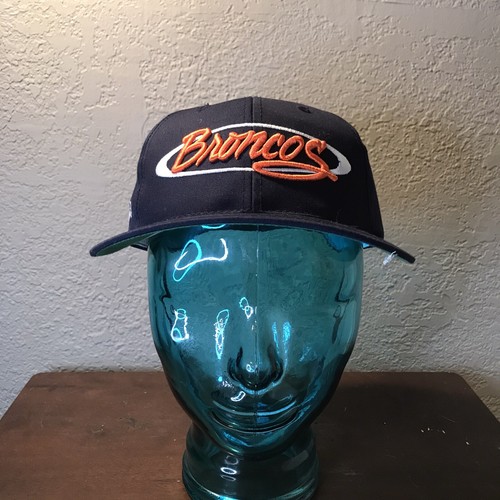 Denver Broncos Script Hat Shield Logo NFL Blue Snapback Cap | eBay