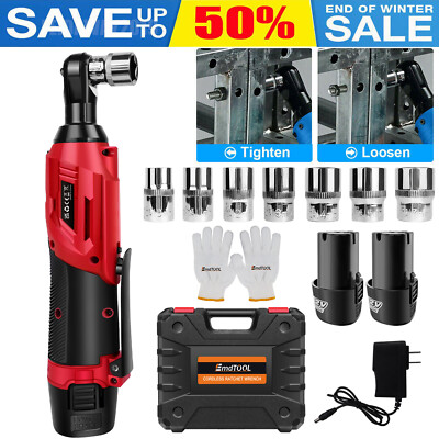Cordless Impact Ratchet Wrench Driver Electric Rattle Nut Gun Sockets ...