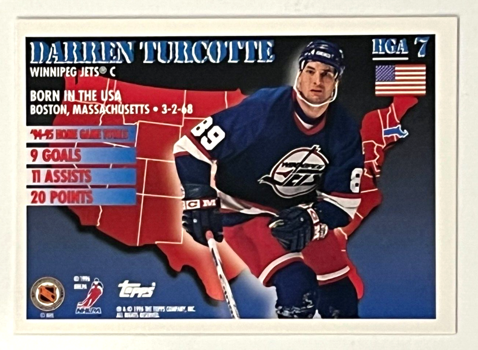 1995-96 TOPPS HOME GROWN USA DARREN TURCOTTE INSERT HOCKEY CARD | eBay