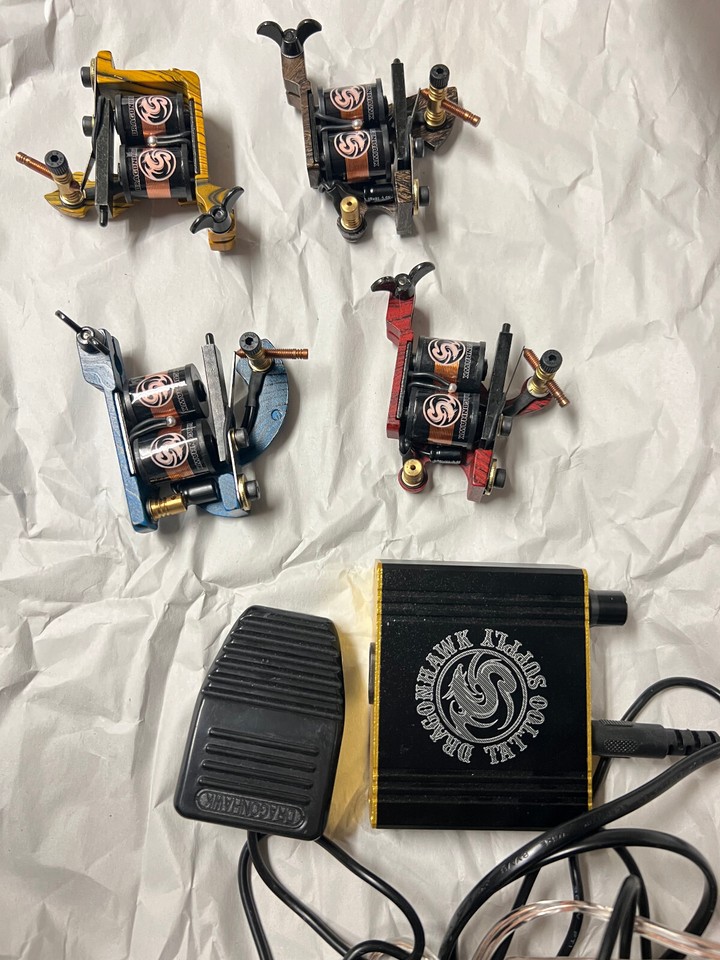 Dragonhawk Complete Tattoo Kit 4 Standard Tunings Tattoo Machines ...