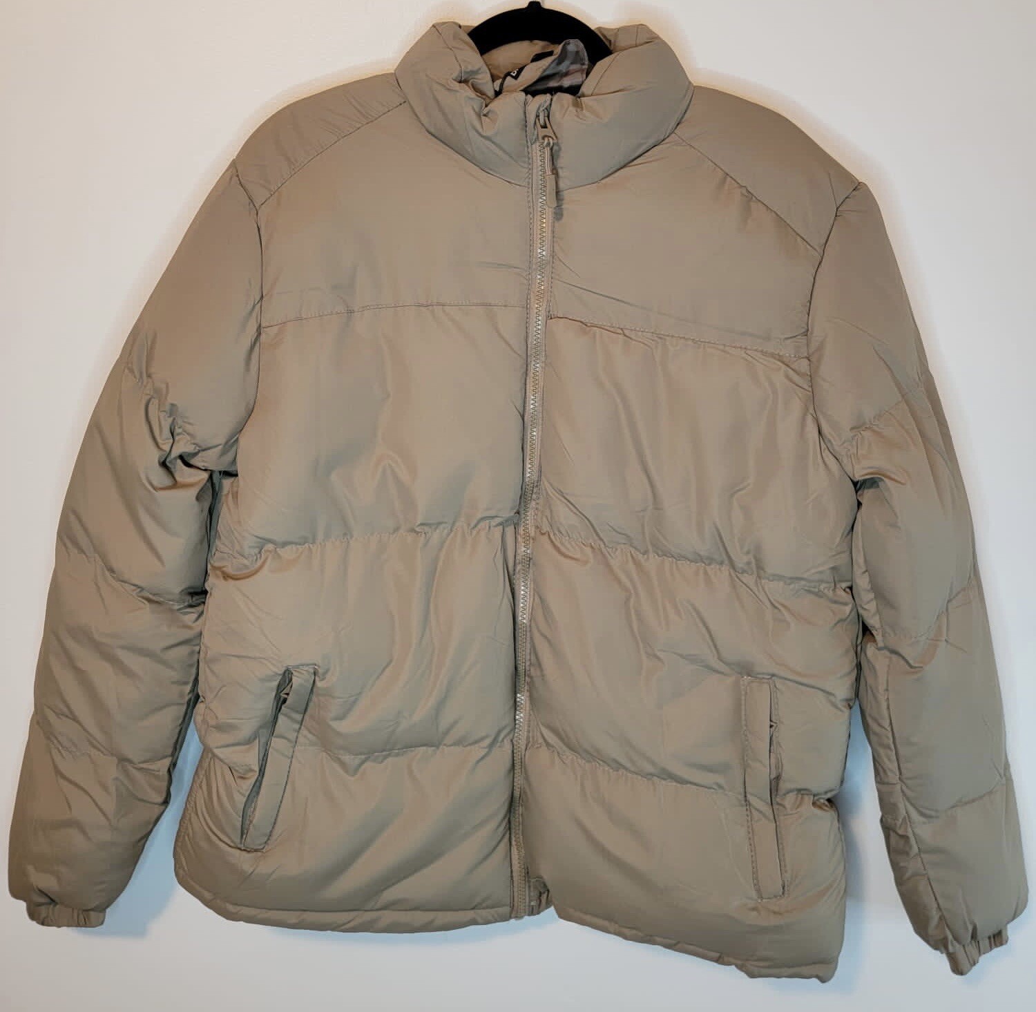 Brave Soul LDN Funnel Neck Puffer Jacket, Color Sand, Size M, MSRP $87 ...