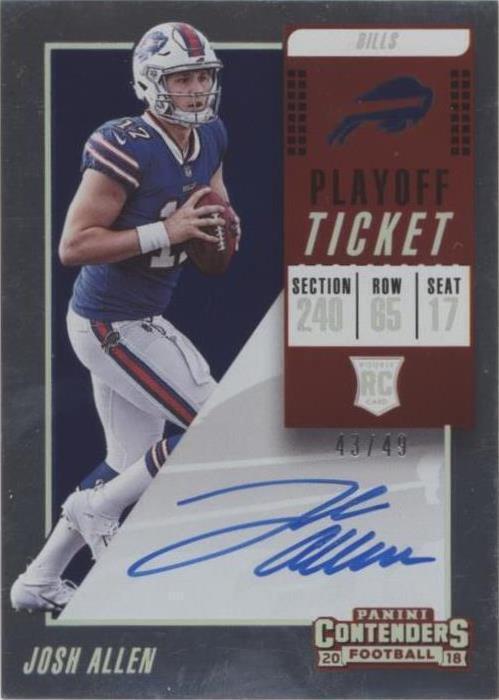2018 Panini Contenders - Rookie Ticket RPS Variation Josh Allen #105 ...
