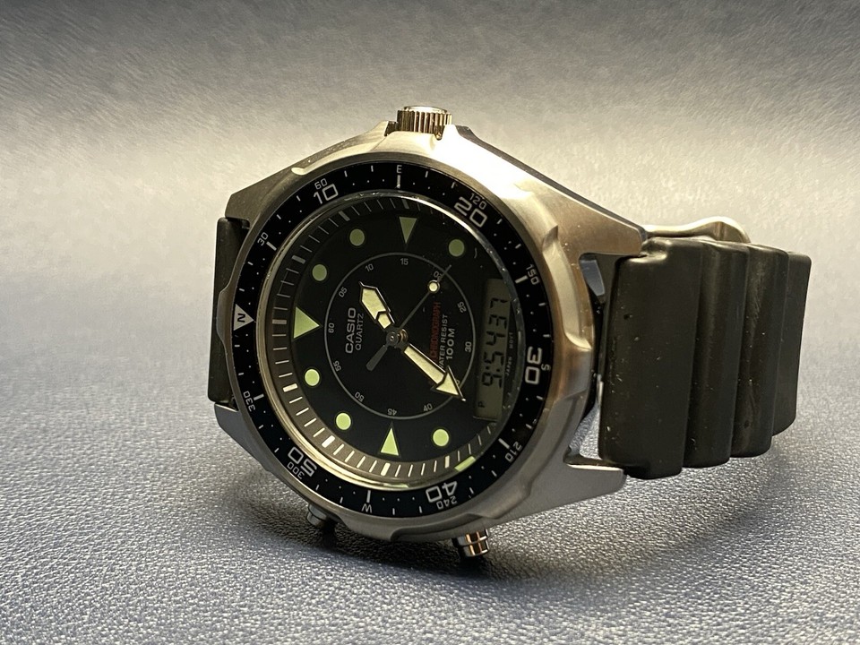 Casio AMW-320R Stainless Steels Black Dial Analog/Digital Watch - Mint ...