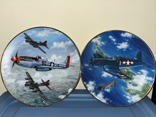 Hamilton Collection Plates Great Fighter Planes Of WWII Big Hog & Old ...