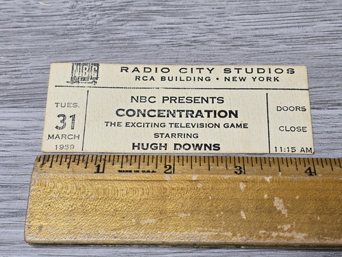 1959 NBC Concentration Game Hugh Downs Ticket Radio City Studios NYC | eBay