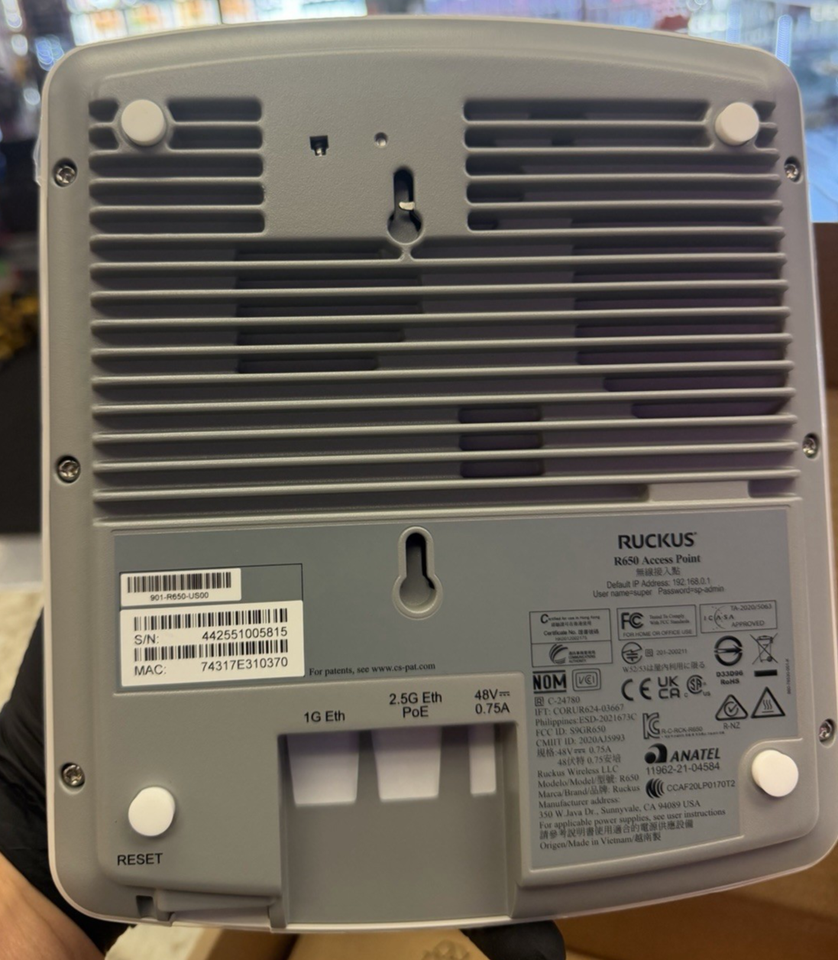 Ruckus R650 Dual-Band Wi-Fi 6 802.11 ax Wireless Access Point 901-R650 ...