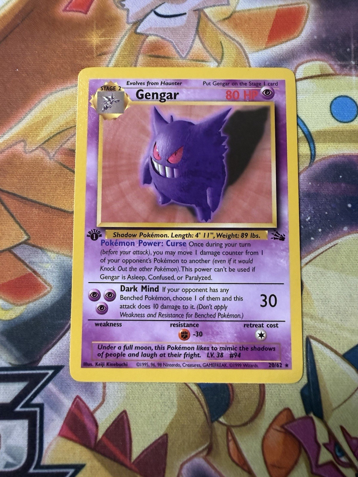 Gengar 1999 Fossil #20/62 1st Edition Price Guide - Sports Card Investor