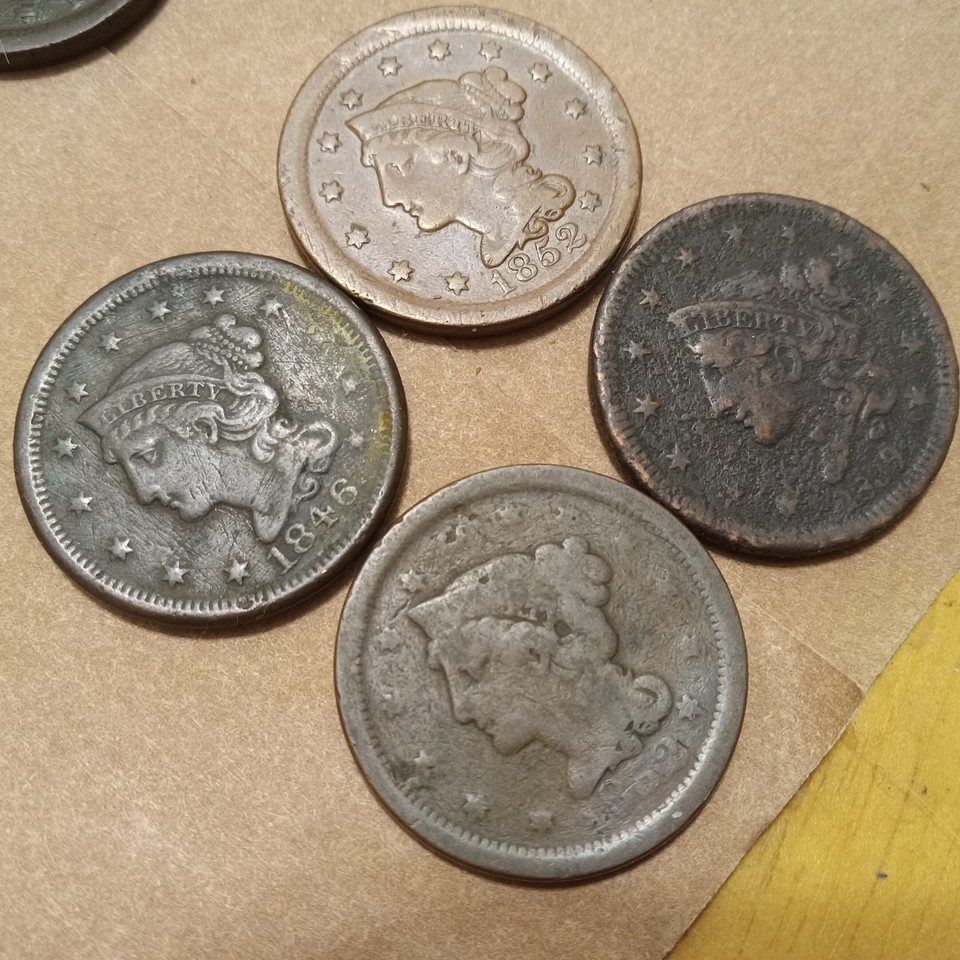 12 US LARGE CENTS * TEN DIFFERENT DATES * AS SEEN * NO HOLES * GREAT ...