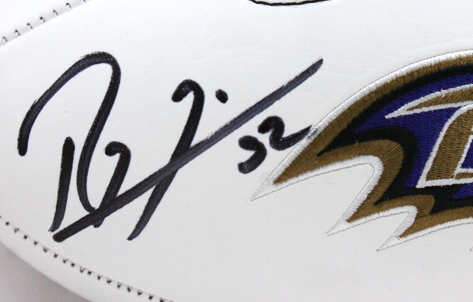 Ray Lewis Autographed Baltimore Ravens Logo Football w/HOF-Beckett W ...