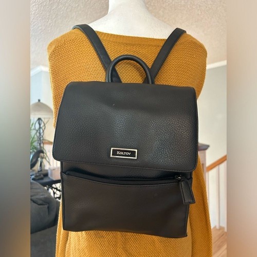 Koltov Mini Backpack Purse Faux Pebbled Leather Black | eBay