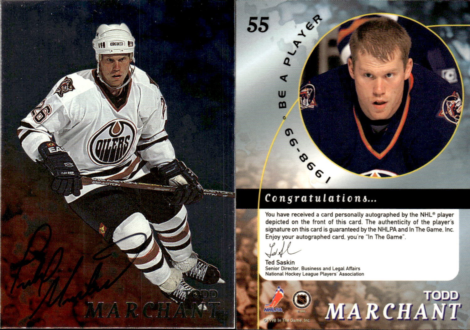 1998-99 Be A Player Autographs #55 Todd Marchant - NM-MT | eBay