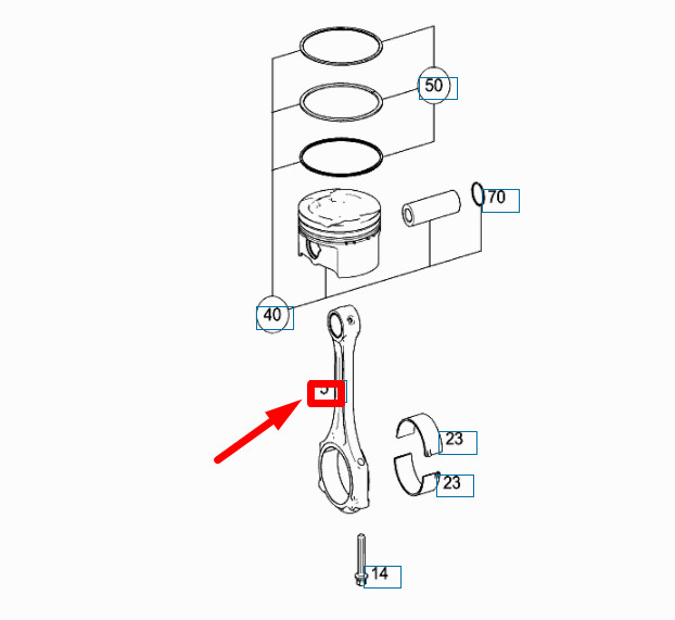 MERCEDES-BENZ C W204 CONNECTING ROD A2710301520 ORIGINAL for sale ...
